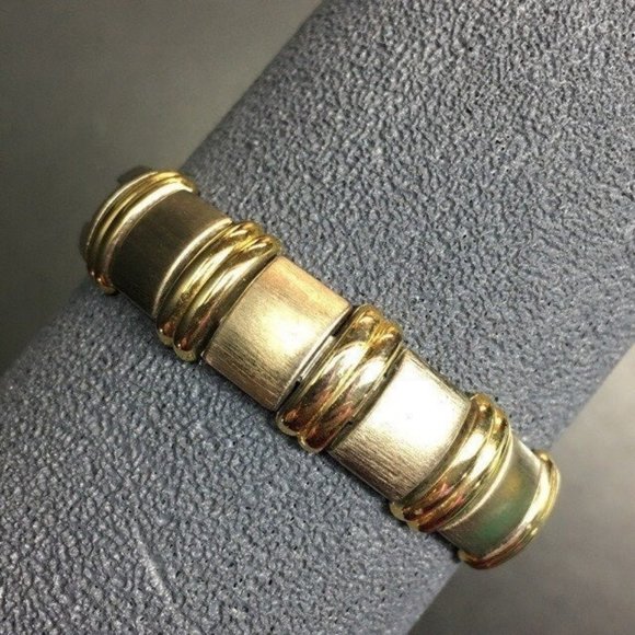 Jewelry | Link Bracelet Gold Silver Brushed Retro Boho Classic Latch ...